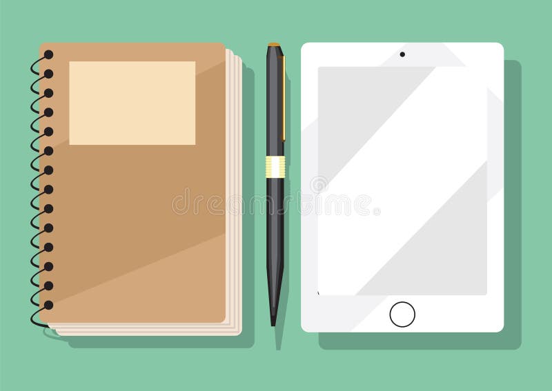 Spiral Notebook with Tab. Vector Illustration Decorative Design Stock ...