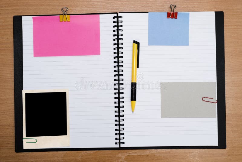 Blank Note Paper Writing Message Attached Tape Black Background Stock ...