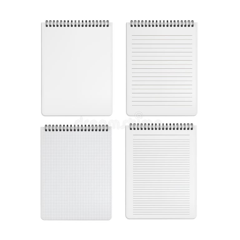 Spiral Notebooks with Different Page Layouts Vector Stock Vector ...