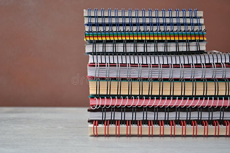 Spiral notebooks stacked stock photo. Image of notebooks - 76798932