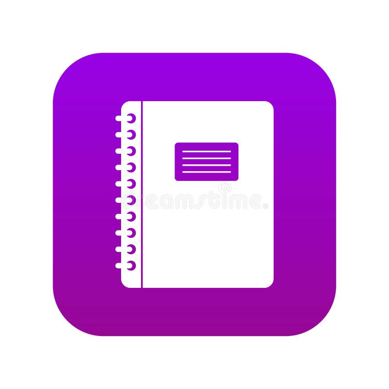 Spiral Notepad Icon Digital Purple Stock Vector - Illustration of ...