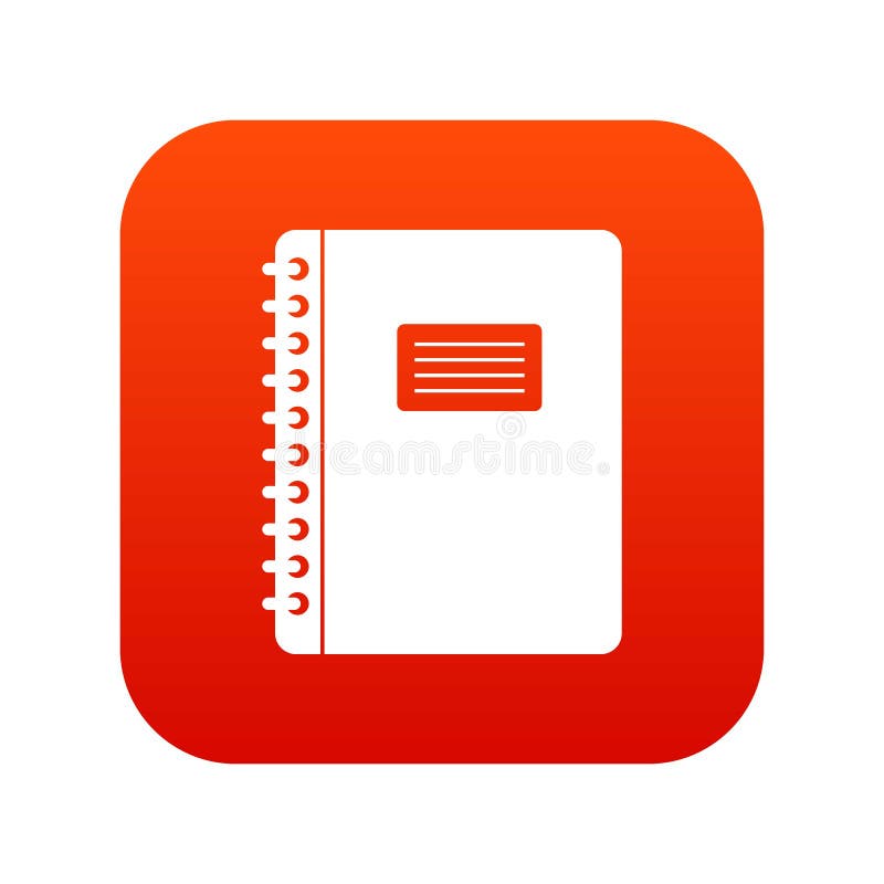 Spiral Notepad Icon Digital Red Stock Vector - Illustration of copy ...