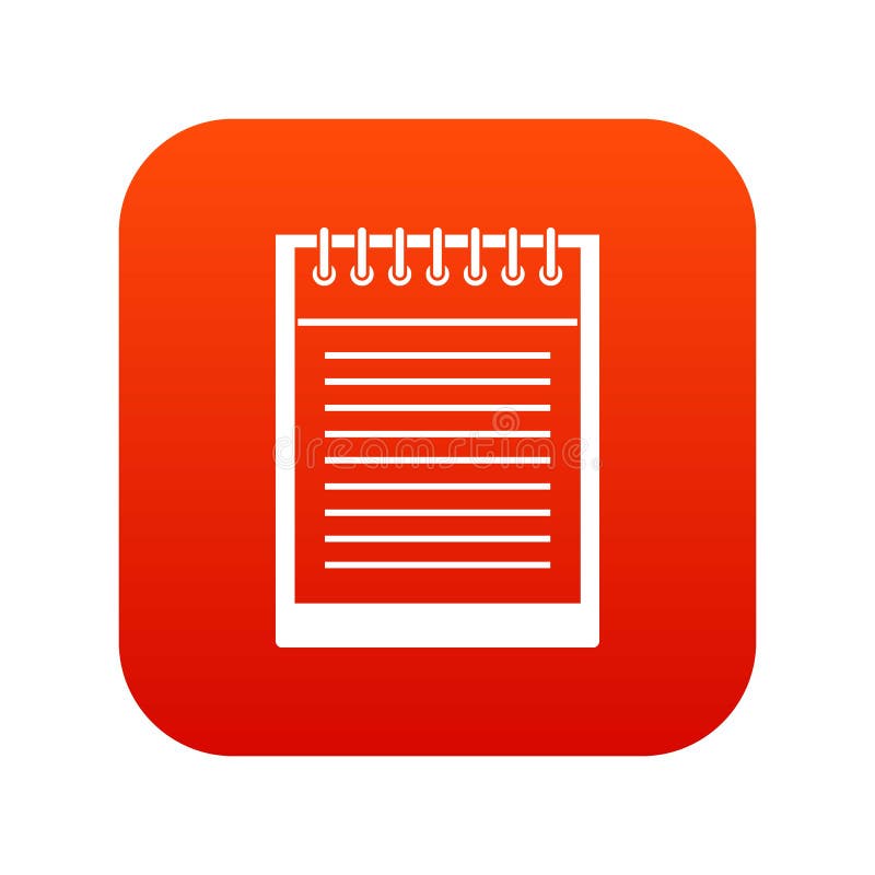 Spiral Notepad Icon Digital Red Stock Vector - Illustration of ...