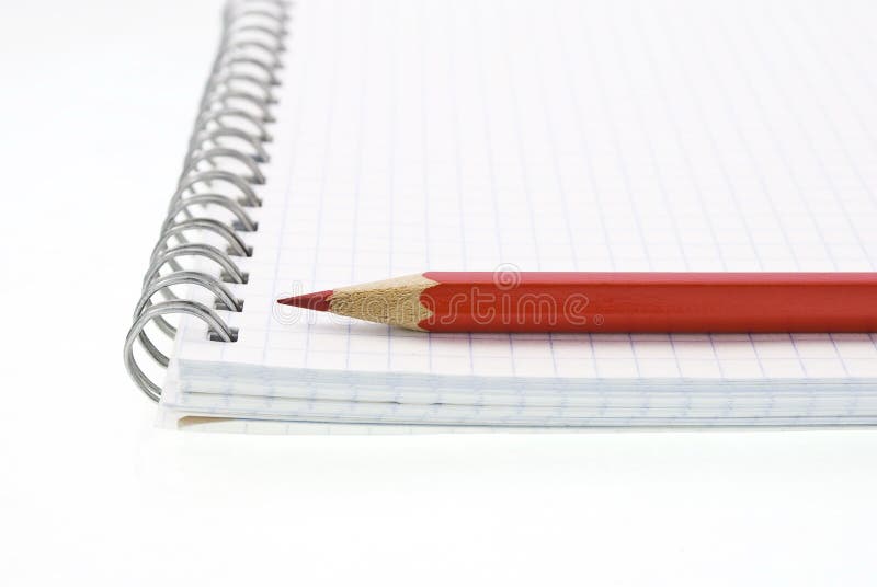 Spiral Notepad With Red Pencil Picture. Image: 8329929
