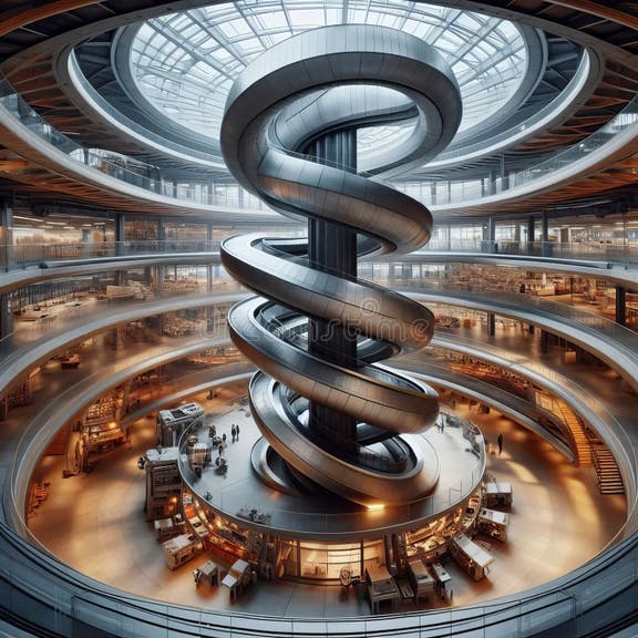 Spiral Observatory a Research Facility with a Spiral Floor Pl Stock Illustration - Illustration ...