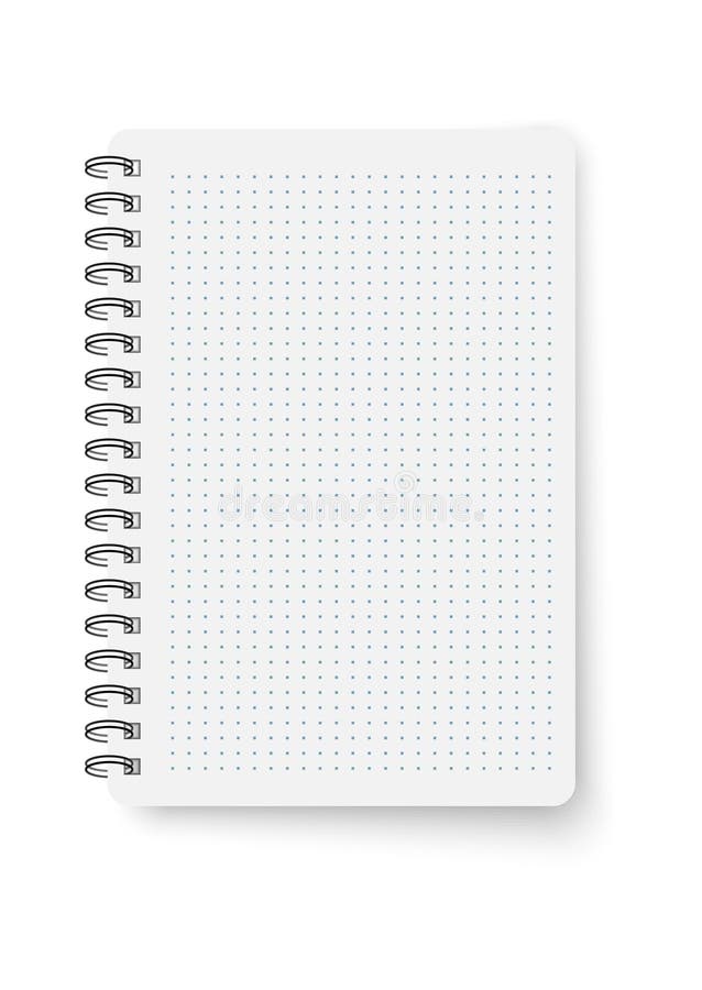 Spiral Opened Notebook Template. Blank Copybook with Metallic Spiral ...