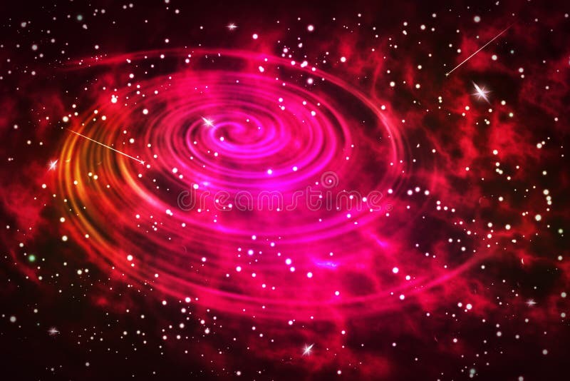Spiral, Orange-red Galaxy, and Nebula in Space. Space Stock Image ...