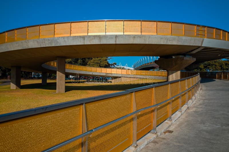 Spiral Overpass Footbridge stock image. Image of australia - 82572545