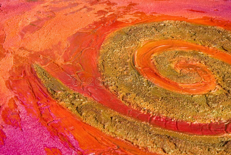 Spiral Painting in Warm Colors Stock Illustration - Illustration of ...