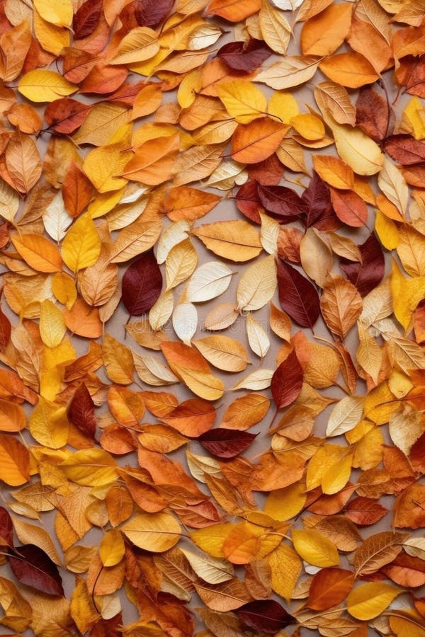 Spiral Pattern of Assorted Fall Leaves on a Flat Lay Stock Illustration ...