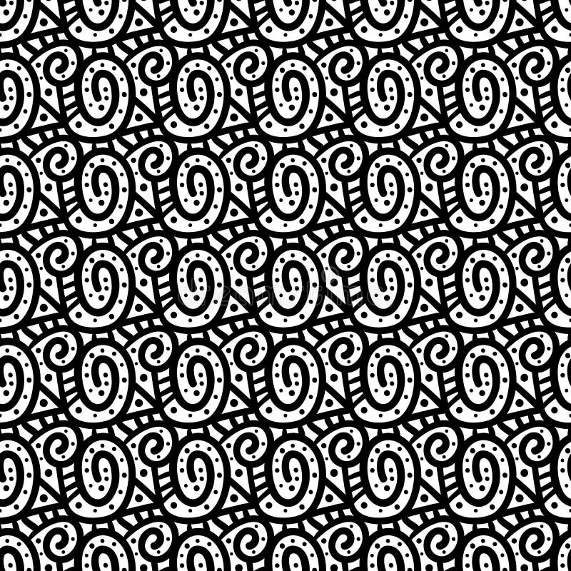 Spiral Repeating Black and White Pattern Graphic Stock Illustration ...