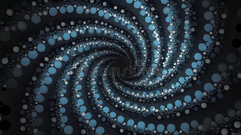 Spiral Pattern of Blue Circles with Varying Sizes, Creating Depth and ...