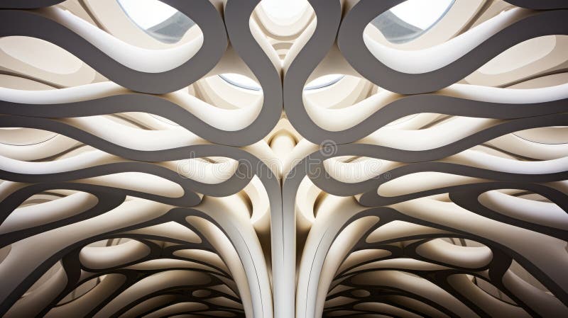 Spiral Pattern Ceiling Design in Modern Office Building Stock ...