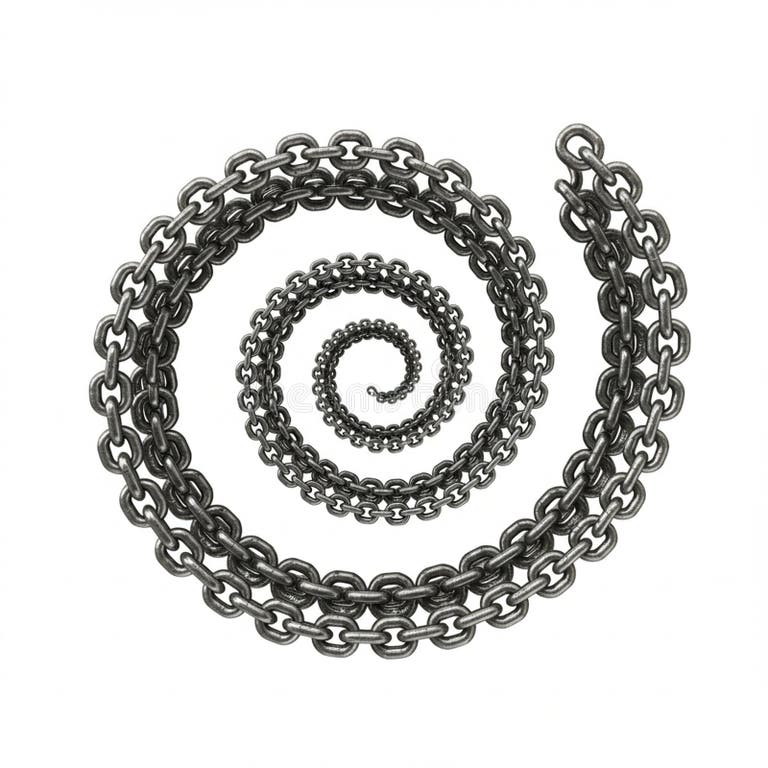 A Spiral Pattern Composed of Metal Chains, Each Loop Decreasing in Size ...