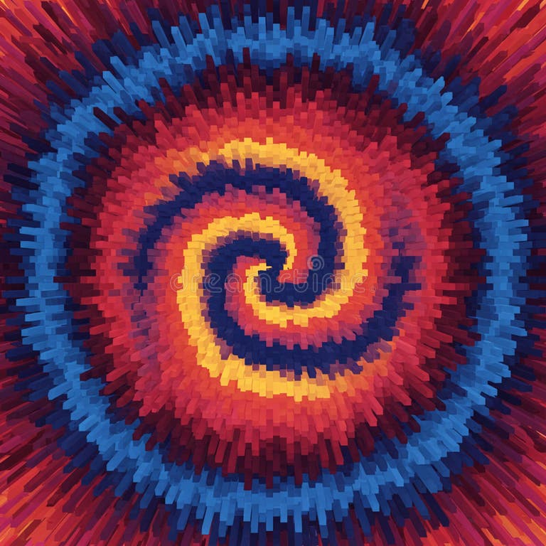 Spiral Pattern Composed of Protruding Rectangular Blocks in Vibrant ...