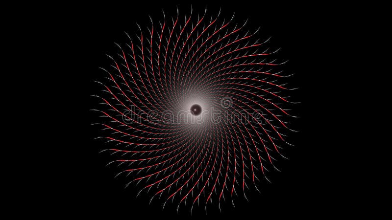 A Spiral Pattern Consisting of Red and White Curved Lines Radiating ...