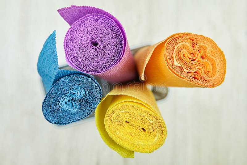 Spiral Pattern on Ends of Colored Paper Rolled into Roll. Stock Photo ...