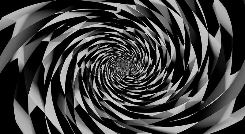 Spiral Pattern Featuring Interlocking Black and White Triangular Shapes ...