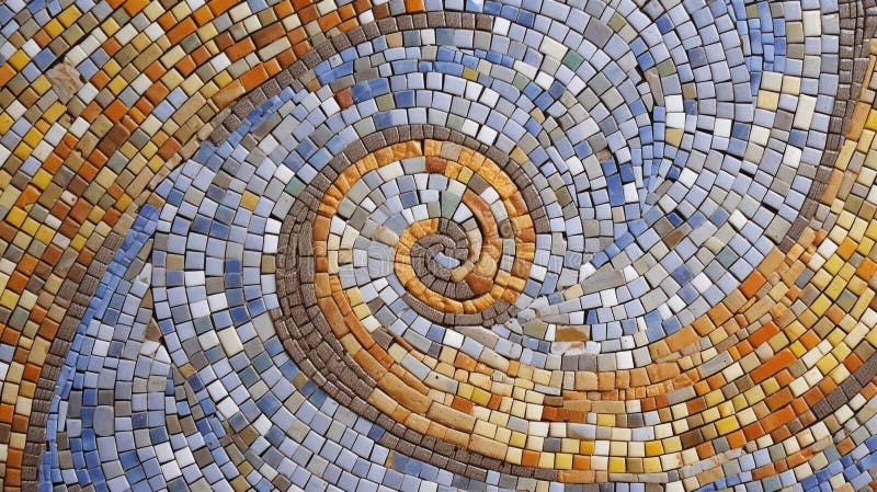 A Spiral Pattern on a Mosaic Floor Stock Photo - Image of color ...