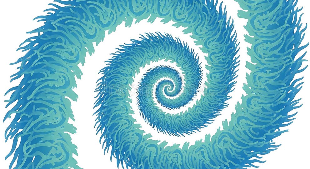 Spiral Pattern with Swirling Blue Tendrils Resembling an Abstract ...