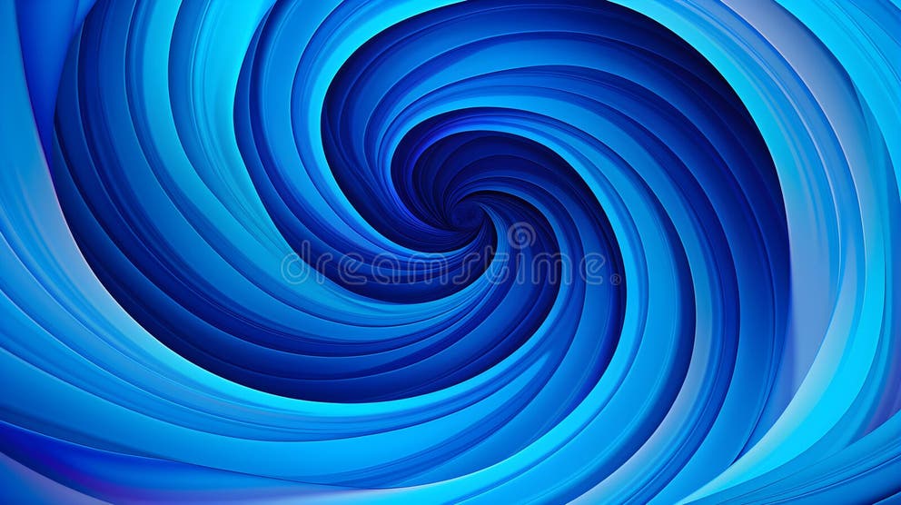 Blue Psychedelic Spiral Pattern. Hypnotic Abstract Background Stock ...