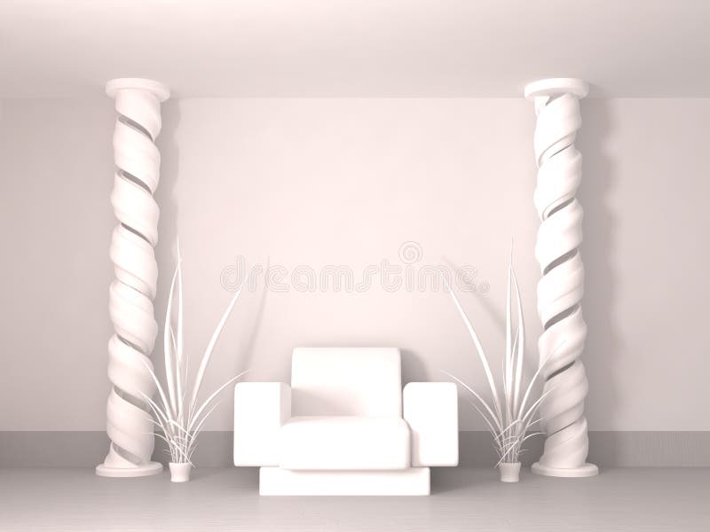 Spiral Pillar Room, White stock illustration. Illustration of ...