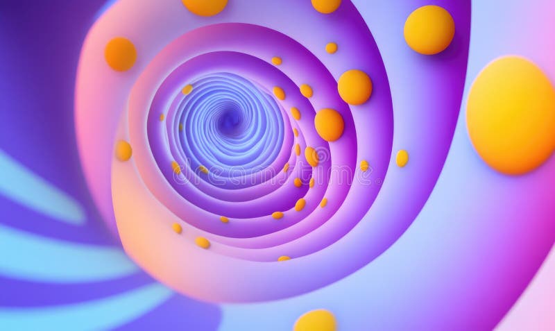 A Spiral of Purple and Yellow Balls Stock Illustration - Illustration ...