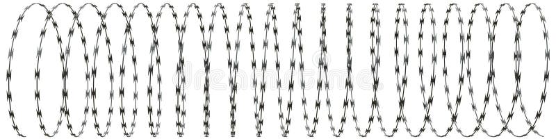 Spiral of Razor Wire. Front View Stock Photo - Illustration of spike ...
