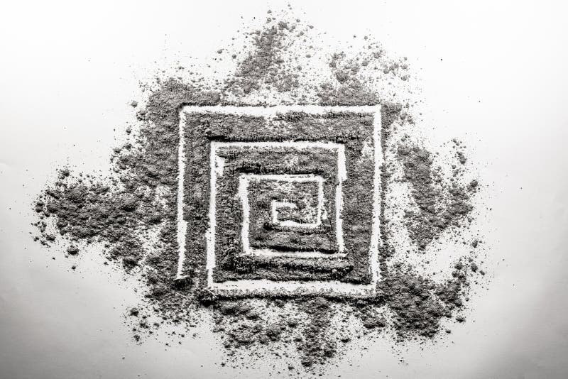 Spiral Rectangular Shape Drawing Made in Ash Stock Illustration ...