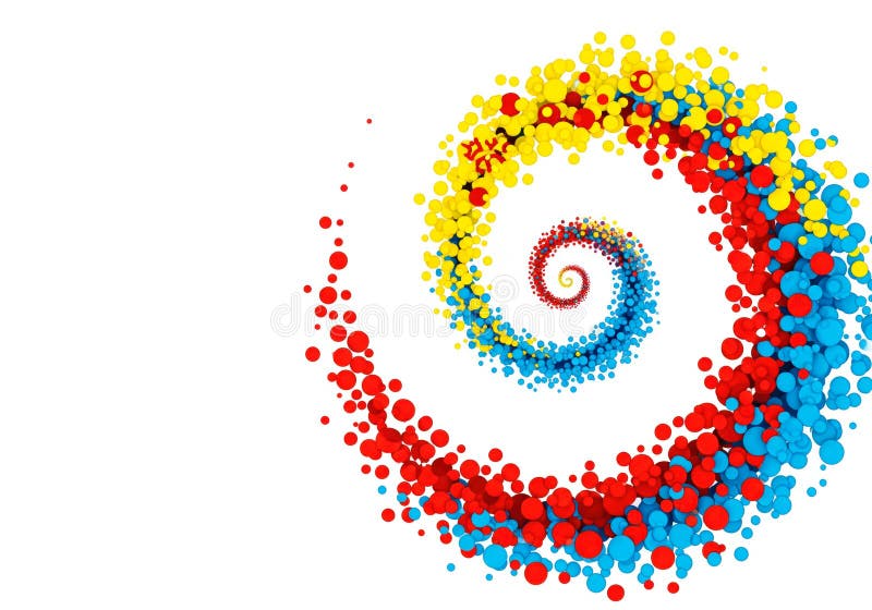 A Spiral of Red, Yellow and Blue Circles. Space for Text. Stock Photo - Image of pattern ...