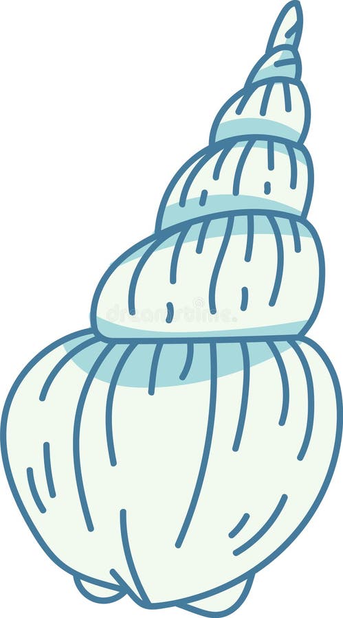 Spiral Seashell Drawing stock illustration. Illustration of decorative ...