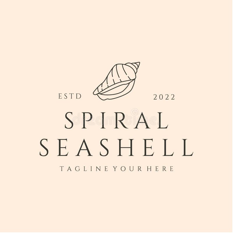 Spiral Seashell Line Art Logo Vector Symbol Illustration Design Stock ...
