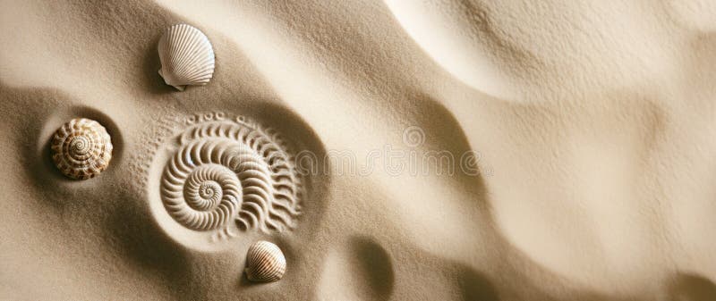 Spiral Seashell and Other Shells on Sandy Beach Stock Image - Image of ...