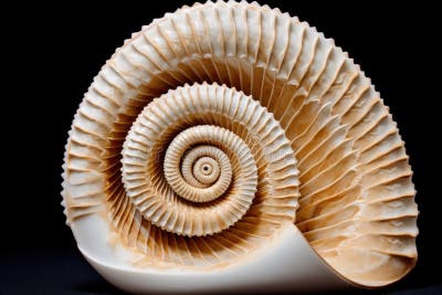 Spiral Seashell Showcasing Fibonacci Sequence Stock Photo - Image of ...