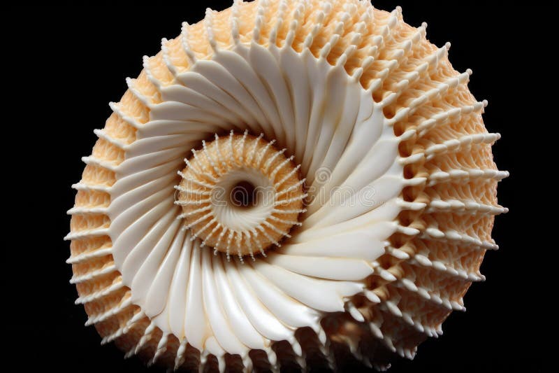 Spiral Seashell Showcasing Fibonacci Sequence Stock Illustration ...