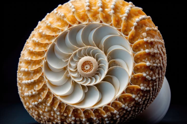 Spiral Seashell Showcasing Fibonacci Sequence Stock Illustration ...