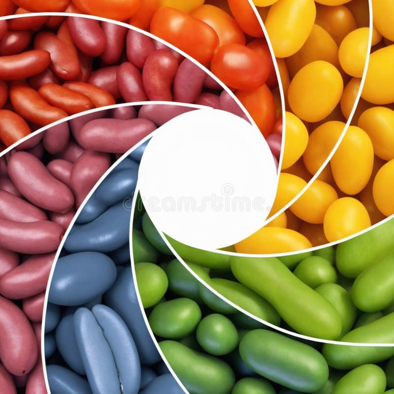 Spiral Shape by Beans on White Background Stock Illustration ...