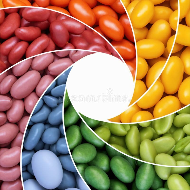 Spiral Shape by Beans on White Background Stock Illustration ...