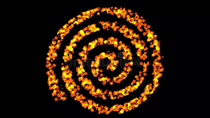 Spiral Shape with Fire Particles Effect on Plain Black Background Stock ...