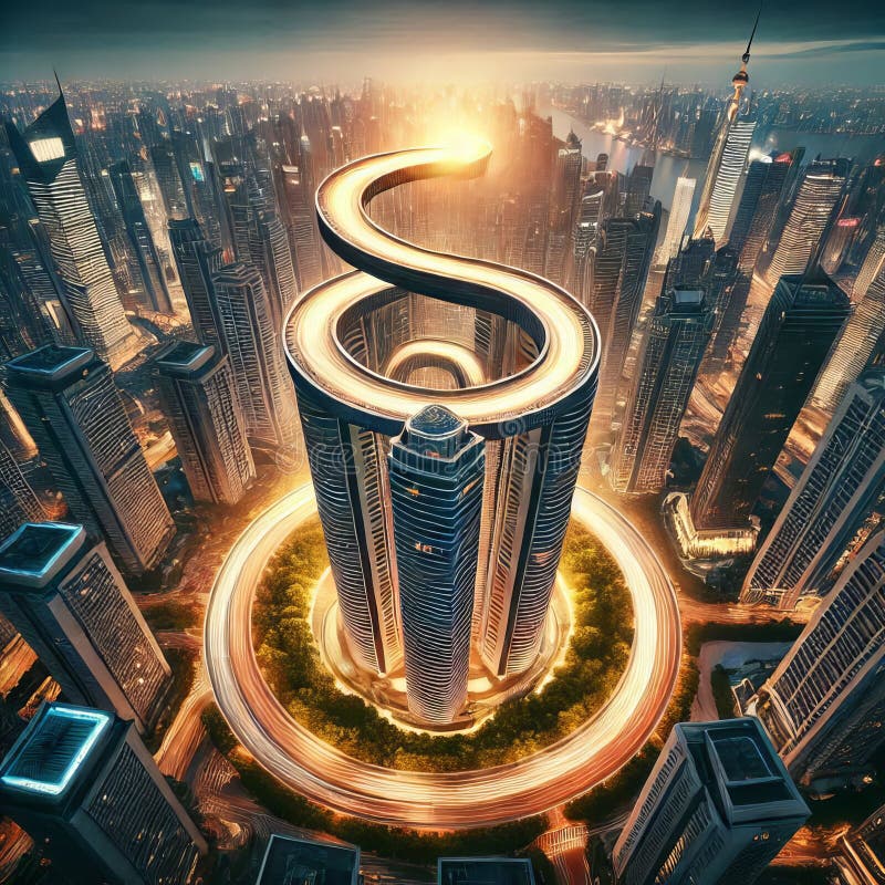 Spiral a Spiral Shape that Moves Upward Representing Growth and Stock ...