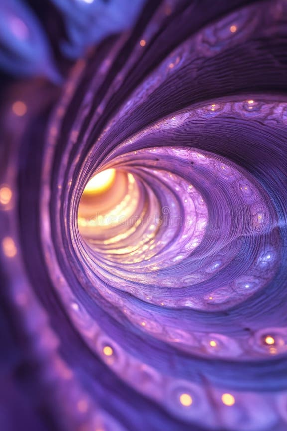 Spiral Shaped Object with Lights Stock Image - Image of generated ...