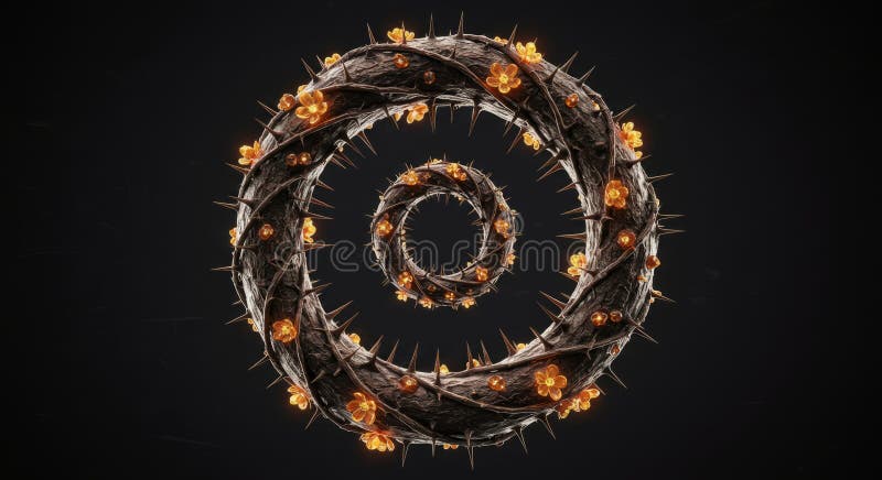 A Circular Metallic Structure with a Rough, Featuring Sharp Thorns ...