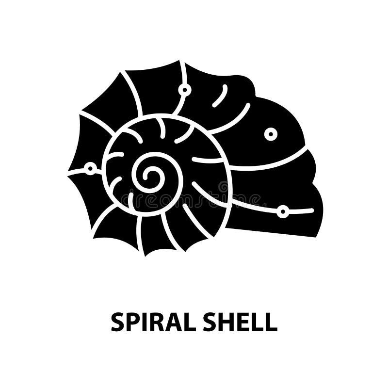 Spiral Shell Icon, Black Vector Sign with Editable Strokes, Concept ...