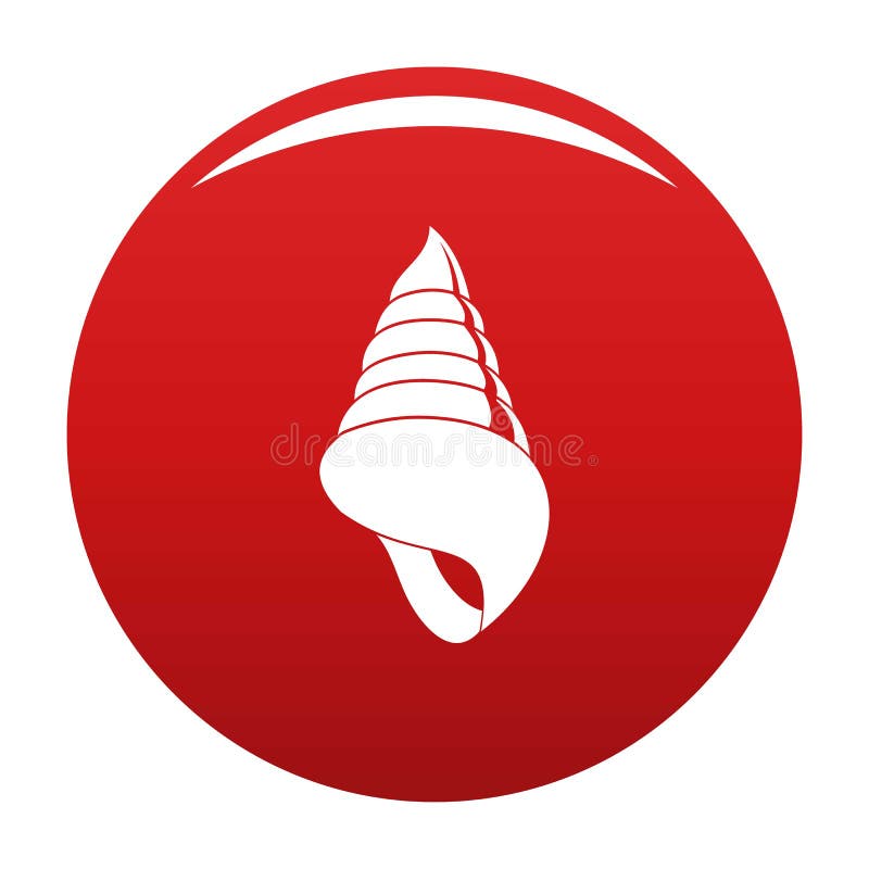 Spiral Shell Icon Vector Red Stock Vector - Illustration of snail, icon ...