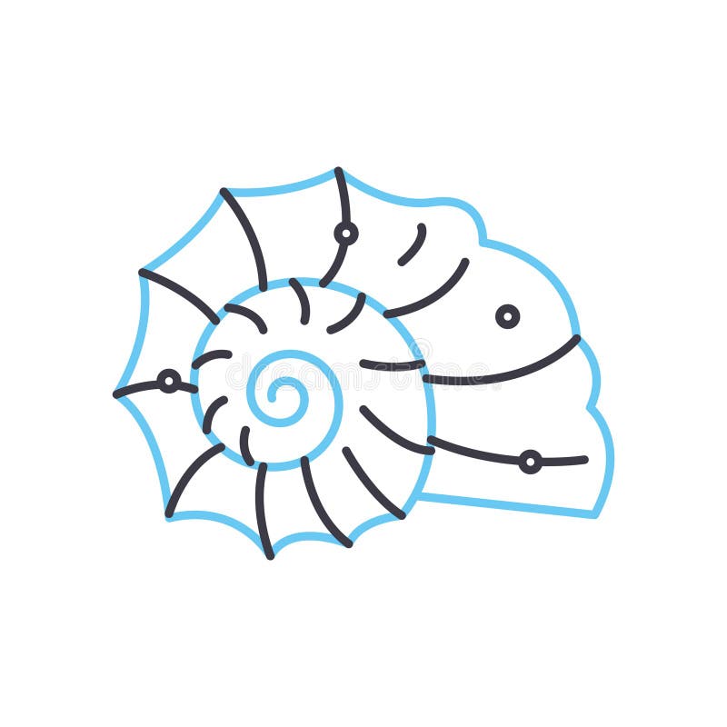 Spiral Shell Line Icon, Outline Symbol, Vector Illustration, Concept ... Spiral Shell Line Icon, Outline Symbol, Vector Illustration, Concept ...
