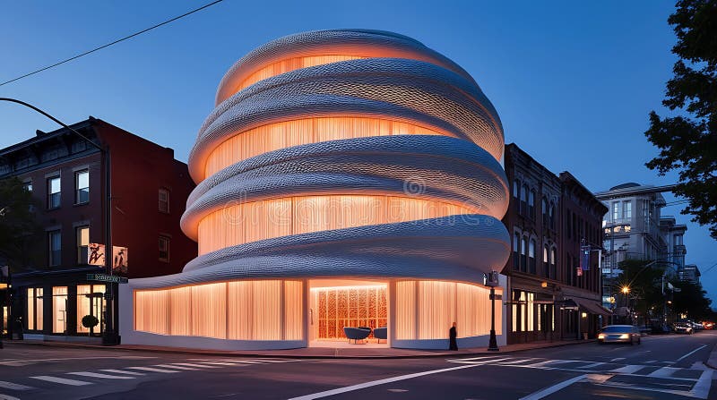 Spiral Shell: Marine-Inspired Architecture at the Crossroads. Stock ...