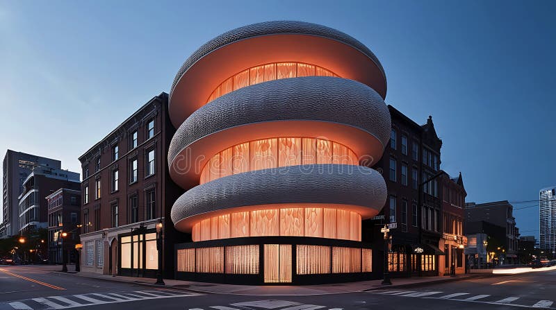 Spiral Shell: Marine-Inspired Architecture at the Crossroads. Stock ...