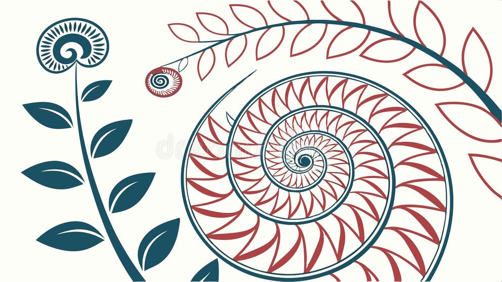 Spiral Shell Pattern Design, Nautilus Shell and Fibonacci Sequence Art Vector Design Generative ...