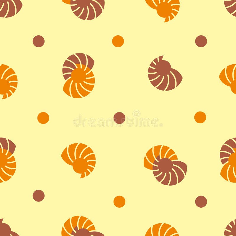 Spiral Shell Snail Sand Design Seamless Pattern Vector Stock Vector ...