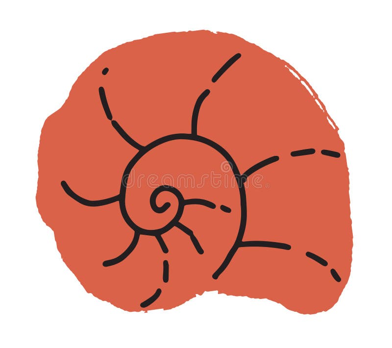 Spiral Sea Shell Cartoon Vector Illustration Stock Illustration ...